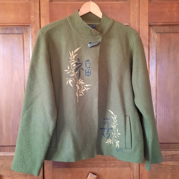 Carole Little | Sweaters | Carol Little 0 Wool Olive Green Cardigan ...
